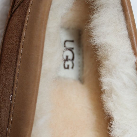 UGG | Shoes | New Ugg Byron Leather Shearling Chestnut Slippers | Poshmark